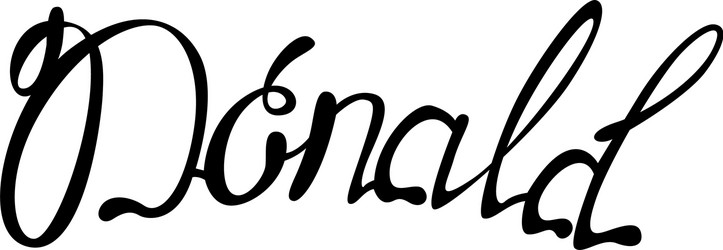 Donald name lettering tinsels Royalty Free Vector Image