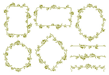 Olive Branch Border Frame Royalty Free Vector Image