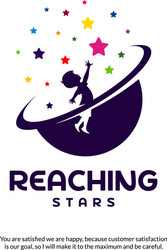 Reaching stars logo design template dream star Vector Image
