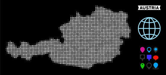Dotted pixel austria map Royalty Free Vector Image