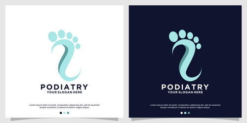 Podiatry logo design concept premium Royalty Free Vector
