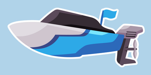 Speed boat fast ocean sea transportation modern Vector Image