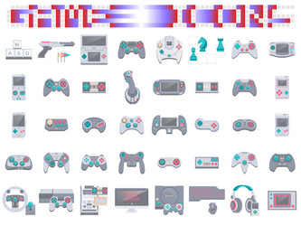 Video game icons set Royalty Free Vector Image