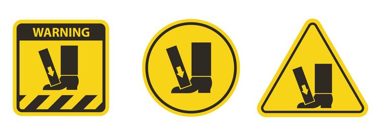 Foot crush force from above symbol sign isolate Vector Image