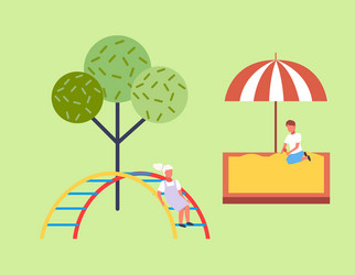 Children spending time at playground kids have Vector Image