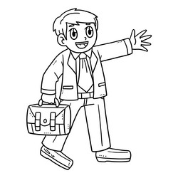 Labor day office worker coloring page for kids Vector Image