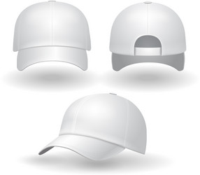 Blue baseball cap set front side view isolated Vector Image