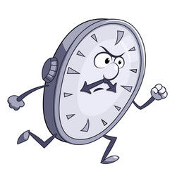 Running time concept clock Royalty Free Vector Image