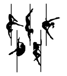 Silhouette woman near pilon dancing pole dance Vector Image