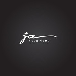 Ja simple signature logo - watercolor Royalty Free Vector