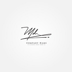Dm handwritten signature logo - logo template Vector Image