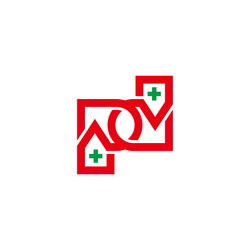 Letter pd capsule medical health symbol logo Vector Image