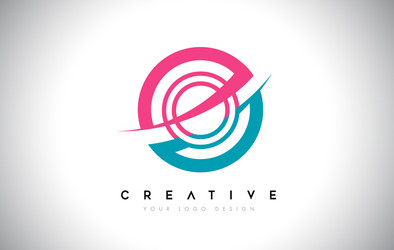 Letter o swoosh alphabet logo design Royalty Free Vector