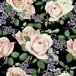 Seamless floral pattern with roses watercolor Vector Image