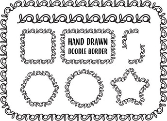 Set of hand drawn doodle border Royalty Free Vector Image