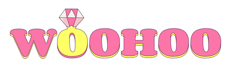 Big pink diamond ring bachelorette party Vector Image