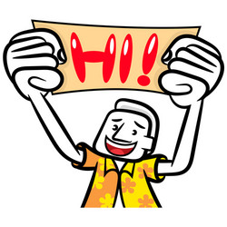 Great sign white man cartoon Royalty Free Vector Image