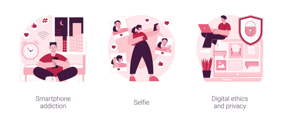 Digital behaviour abstract concept Royalty Free Vector Image