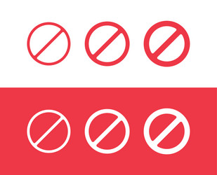 Forbidden icon set prohibition symbol Royalty Free Vector
