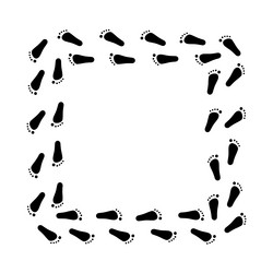 Curved line human footprints Royalty Free Vector Image