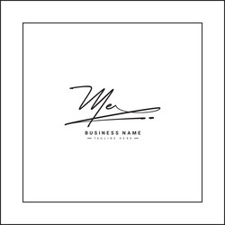 Initial letter me logo - handwritten signature Vector Image