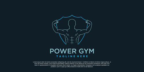Power gym logo design unique concept premium part Vector Image