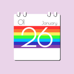 Rainbow calendar icon Royalty Free Vector Image