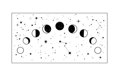 Moon Phase Icons - Lunar Cycle Royalty Free Vector Image