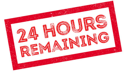 24 hours remaining rubber stamp Royalty Free Vector Image