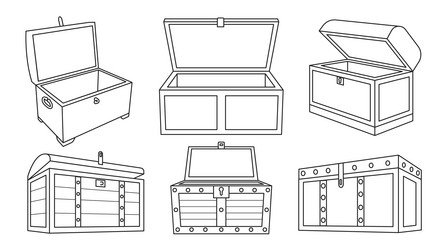 Open Treasure Chest Outline Icon Vector Images (over 1,800)