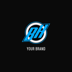 Sh initial monogram logo circle rounded Royalty Free Vector