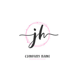 J h jh initial handwriting and signature logo Vector Image