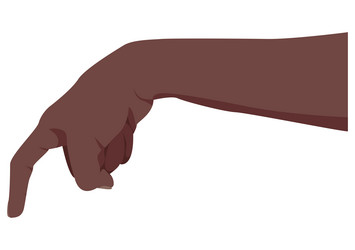 Dark skin hand with thumb down gesture Royalty Free Vector