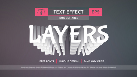 Poster paper - editable text effect font style Vector Image