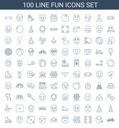 100 fun icons Royalty Free Vector Image - VectorStock