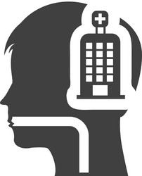 Head medical profile with icon Royalty Free Vector Image