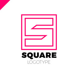 Letter s square negative space logo design element