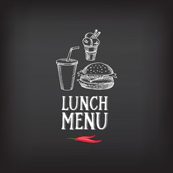 Lunch menu logo and badge design Royalty Free Vector Image