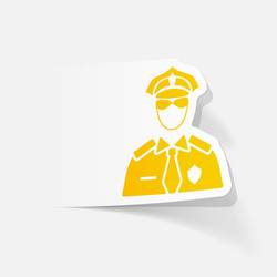 Realistic design element police officer Royalty Free Vector