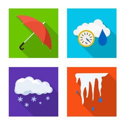 Design of weather and climate sign set Royalty Free Vector