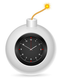 Bomb clock timer isolated Royalty Free Vector Image