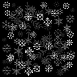 Christmas falling snow different shapes white Vector Image