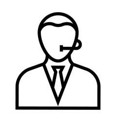 Customer representative line icon Royalty Free Vector Image