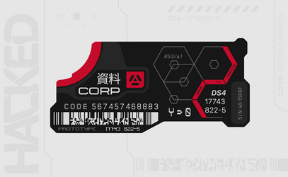 Cyberpunk decal sticker label Royalty Free Vector Image