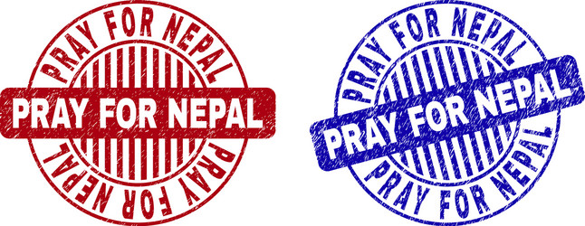Pray for nepal rubber stamp Royalty Free Vector Image