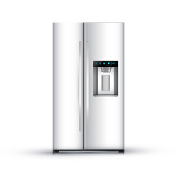 Modern realistic frige on white background Vector Image