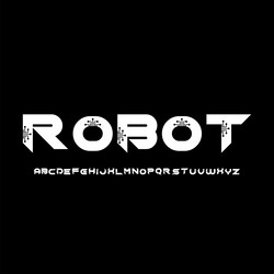 Robotic Font Letter Vector Images (over 910)
