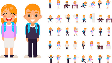 Student learning icon set Royalty Free Vector Image