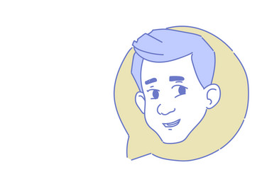 Male head chat bubble profile icon man avatar Vector Image