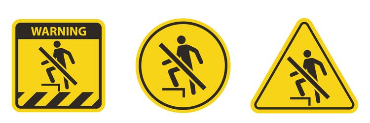 Caution no step sign on white background Vector Image